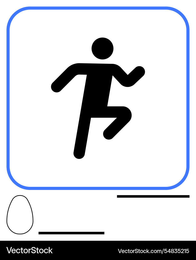 Minimalist running figure in motion with modern Vector Image