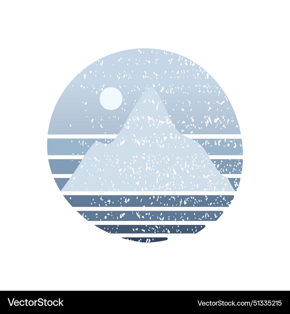 Minimalistic mountain landscape Royalty Free Vector Image