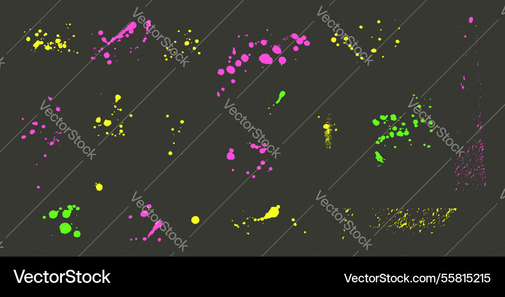 Paint spray splatters set grunge graffiti Vector Image