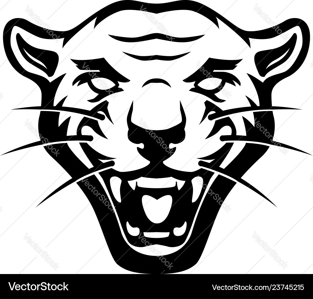 Pantera head on white background design element Vector Image