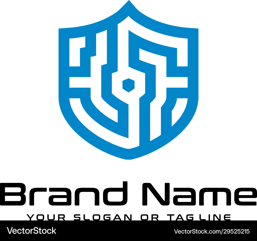 Technology shield logo design Royalty Free Vector Image