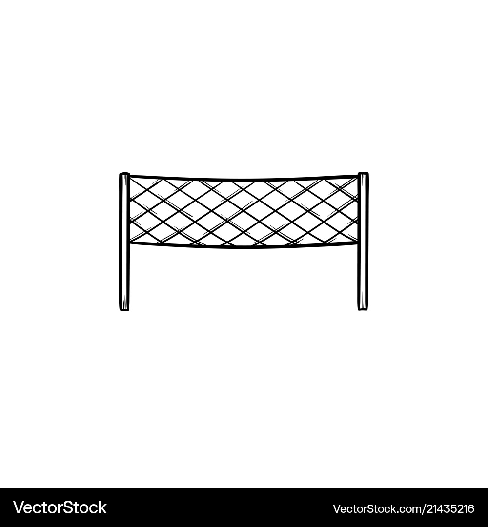 Badminton net hand drawn outline doodle icon Vector Image