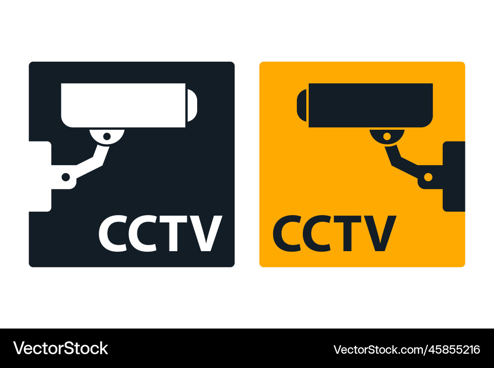 Cctv security camera icons video surveillance Vector Image