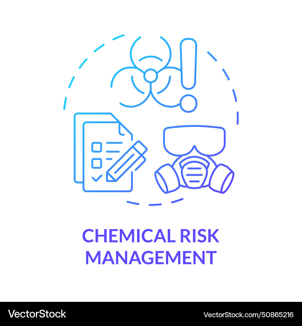 Chemical risk management blue gradient concept Vector Image
