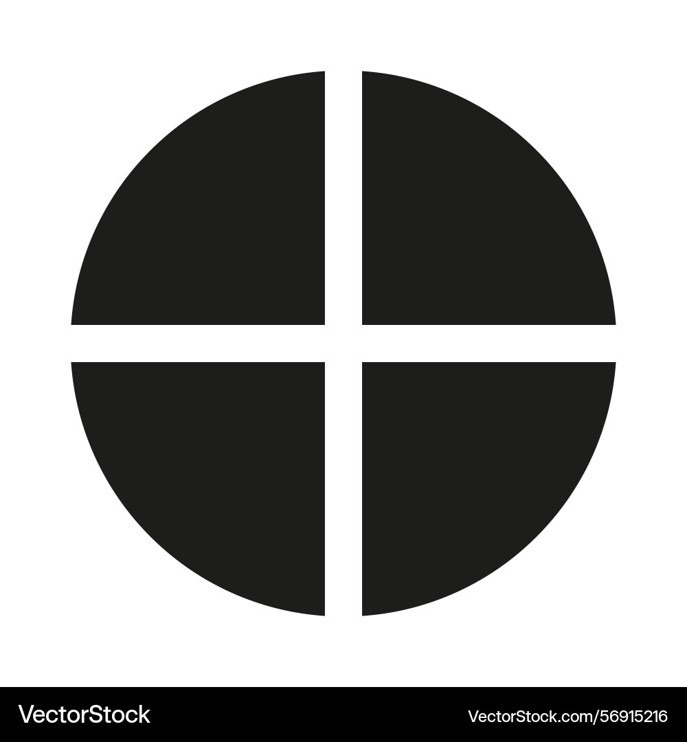 Circle division on four equal parts icon wheel Vector Image