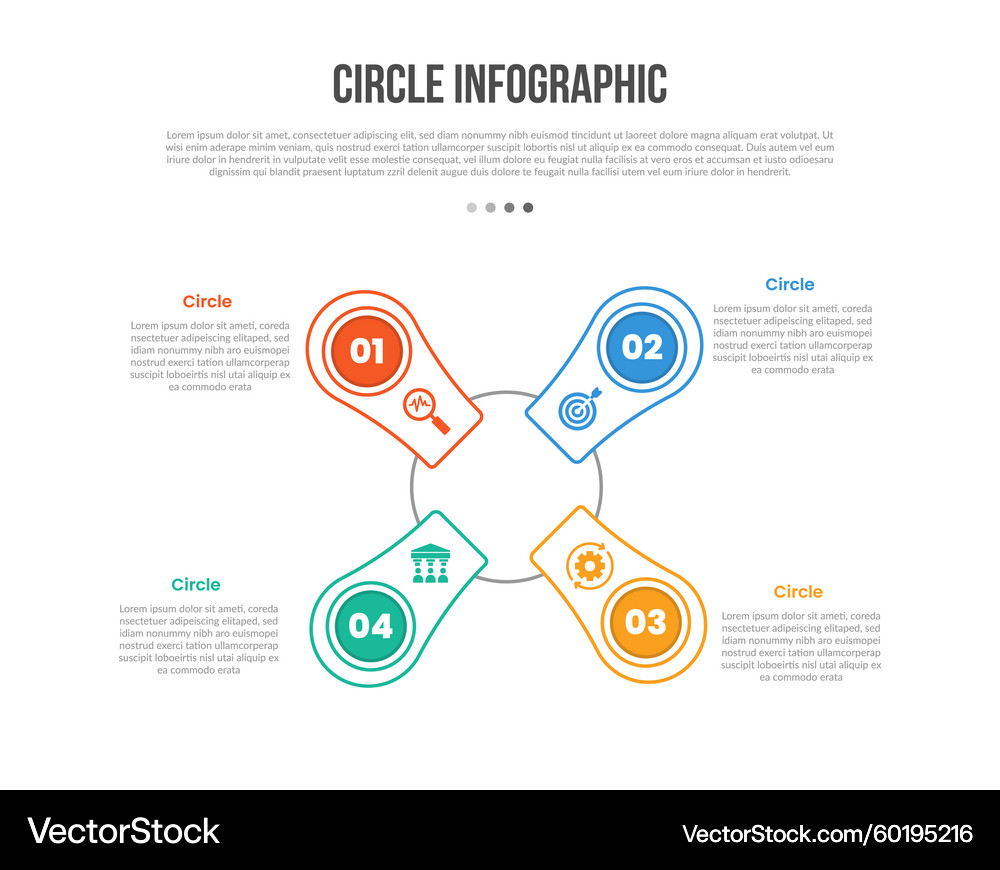 Circle Infographic Template - Quadrant Layout Vector Image