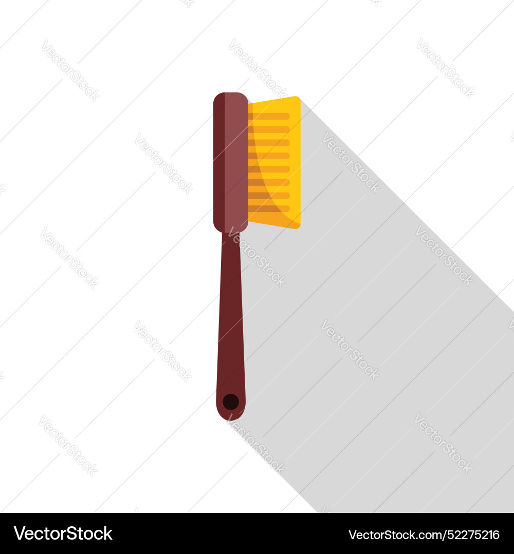 Cleaning brush with wooden handle casting long Vector Image