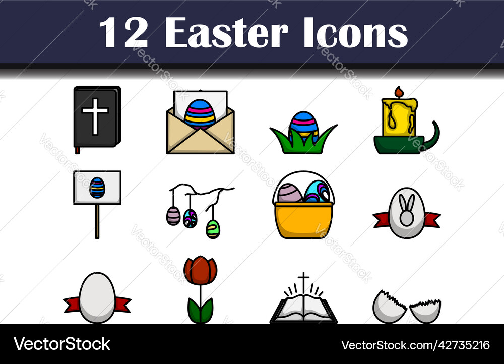 Easter icon set Royalty Free Vector Image - VectorStock