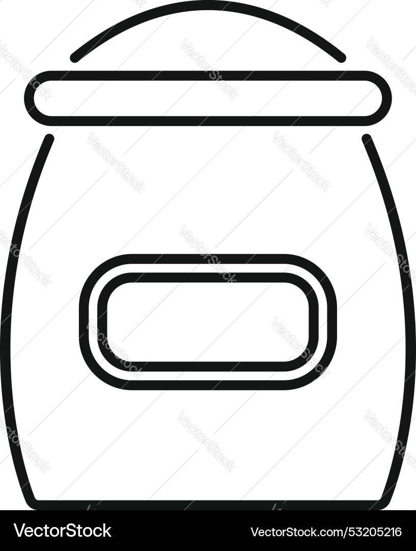 Eco bag with label for bulk products line icon Vector Image
