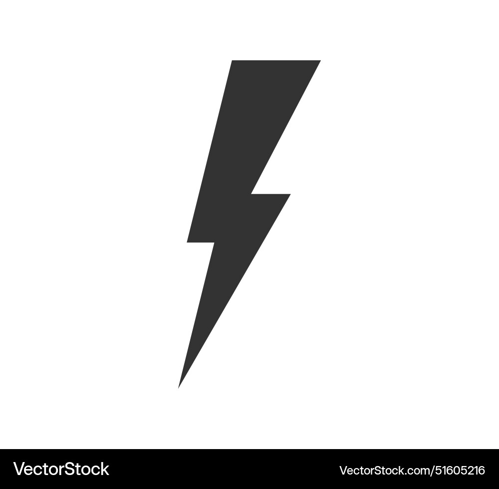 Electric power button lightning icon flat design Vector Image
