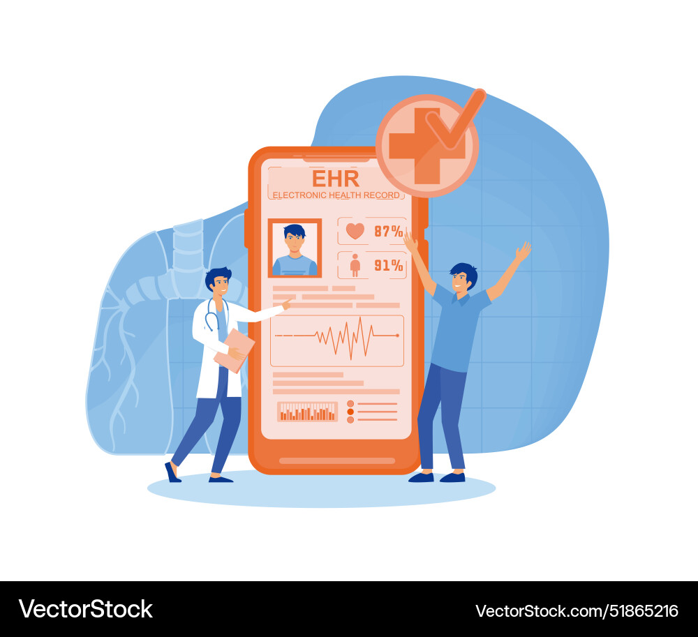 Electronic health record ehr digital patient Vector Image