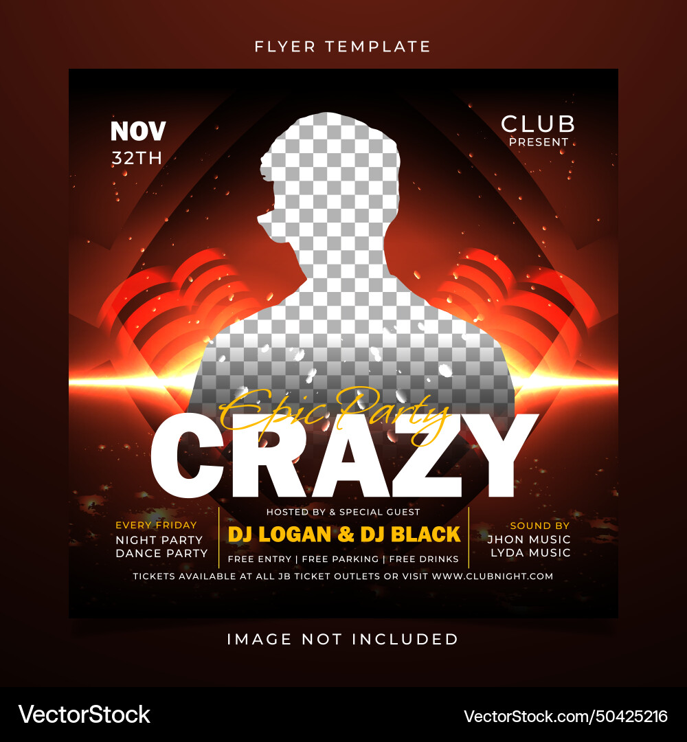 Epic party flyer template Royalty Free Vector Image