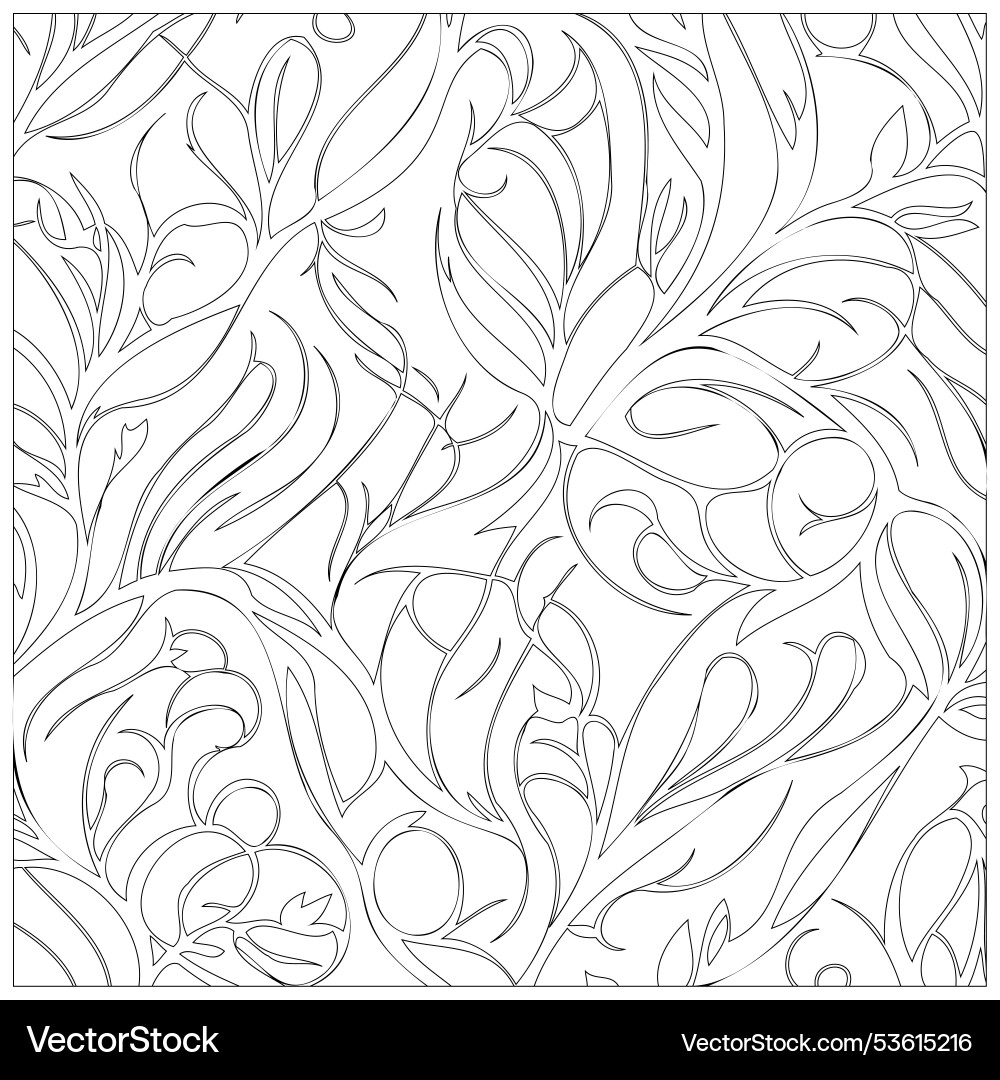 Floral vine pattern outline sketch Royalty Free Vector Image