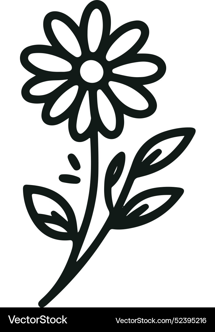 Flower line art Royalty Free Vector Image - VectorStock