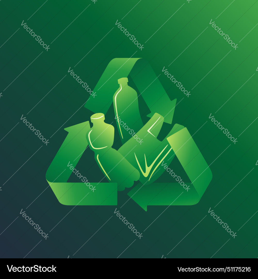 Plastic products recycling - zero waste concept Vector Image