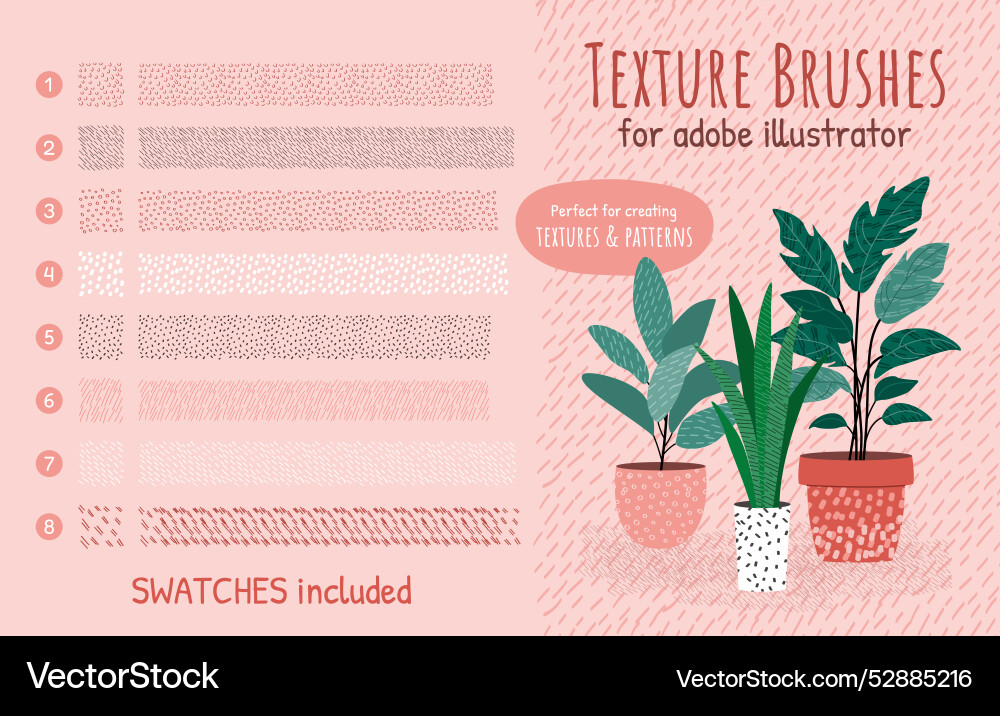Textured brushes set of abstract grunge textures Vector Image