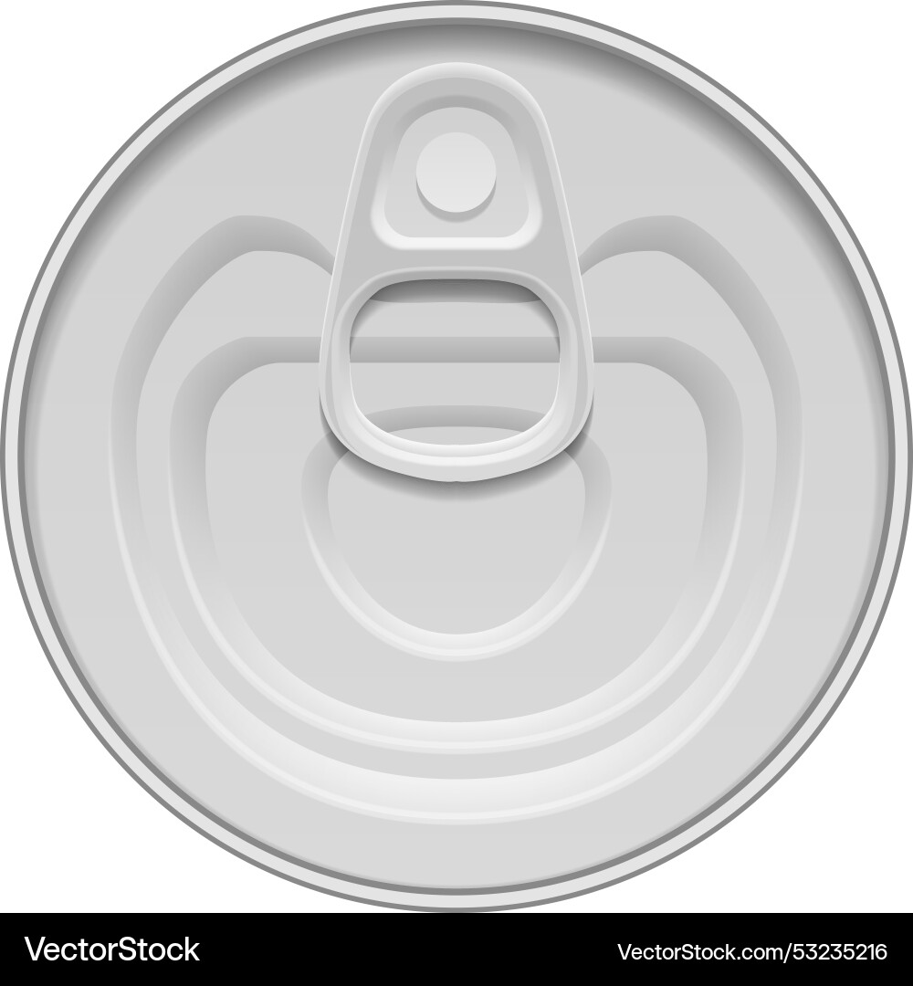 Tin can realistic top view mockup aluminum Vector Image