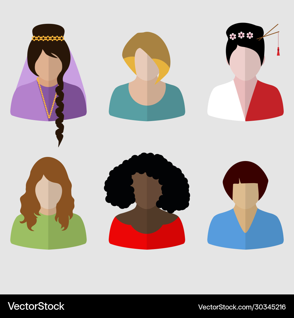 Women set Royalty Free Vector Image - VectorStock