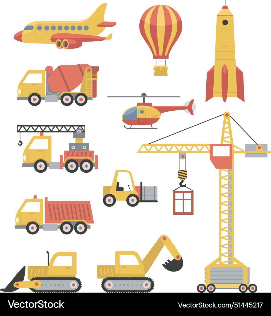 Big set of various vehicles Royalty Free Vector Image