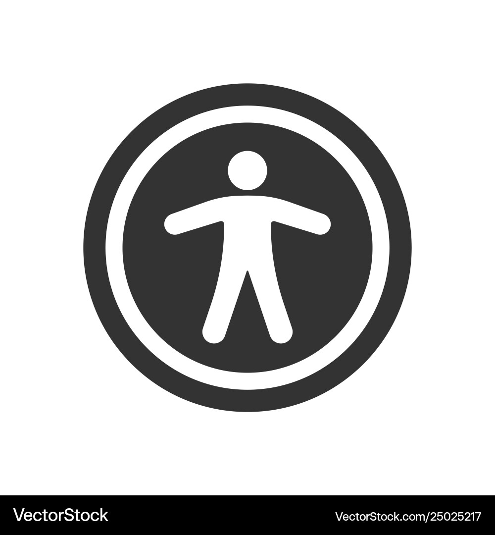 Circle accessibility icon Royalty Free Vector Image