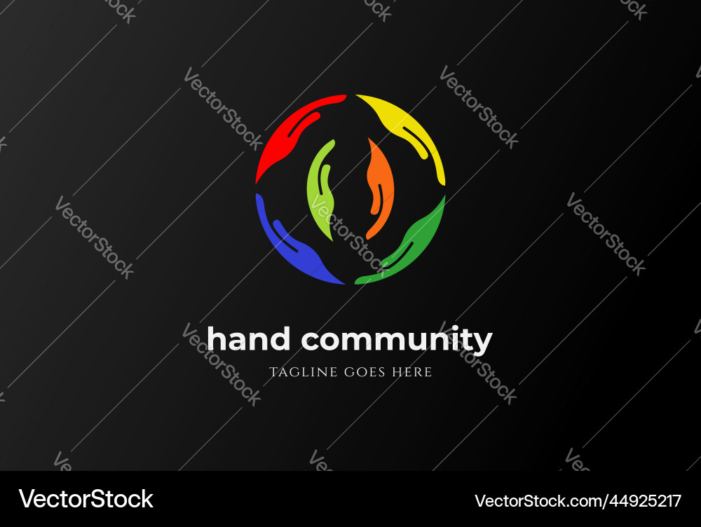 Circular hand for community unity charity Vector Image