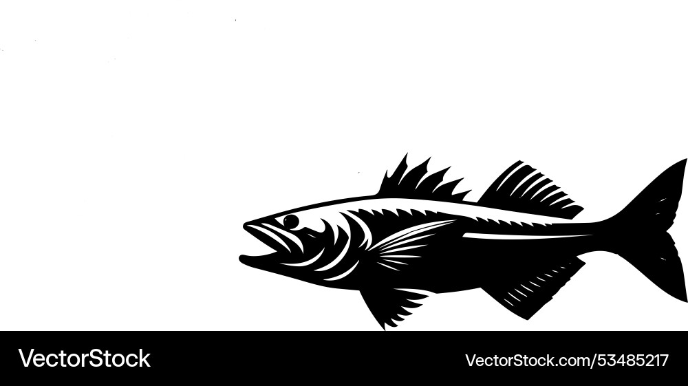 Cod fish silhouette Royalty Free Vector Image - VectorStock