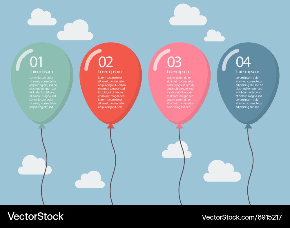 Colorful balloon infographic Royalty Free Vector Image