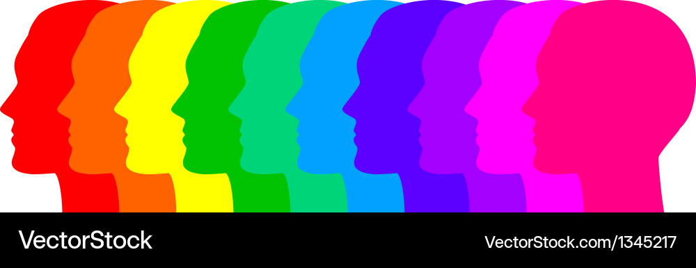 Colorful faces Royalty Free Vector Image - VectorStock