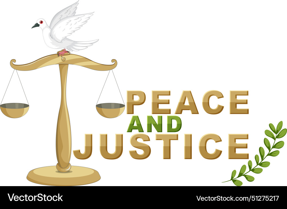 Dove on scales symbolizing peace and justice Vector Image
