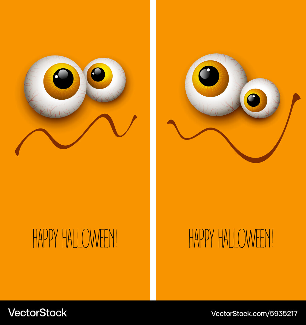Funny halloween greeting card monster eyes Vector Image