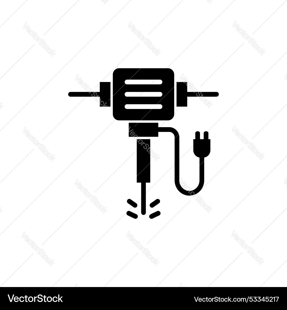Hydraulic breaker line icon isolated on white Vector Image