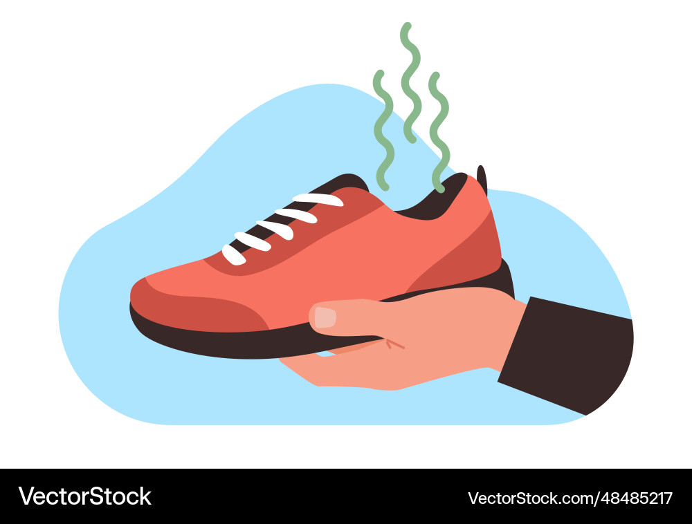 Man holds his shoes in hand Royalty Free Vector Image