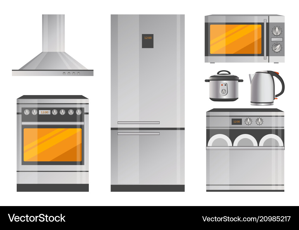 Modern Kitchen Appliances Royalty Free Vector Image