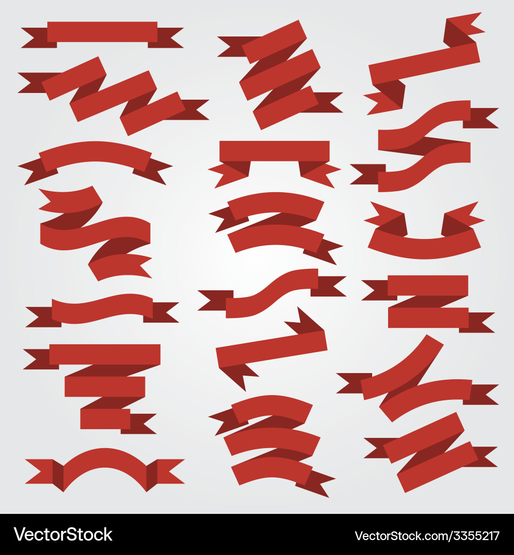Red ribbons Royalty Free Vector Image - VectorStock