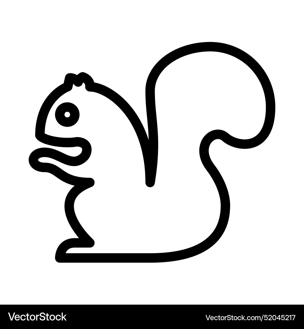 Squirrel icon design in filled and outlined style Vector Image