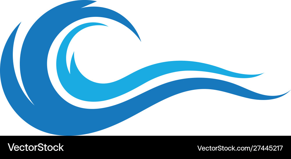 Water wave design logo Royalty Free Vector Image