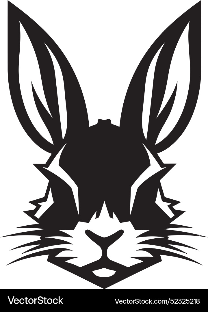 Artistic contrast rabbit designnoir hare black Vector Image