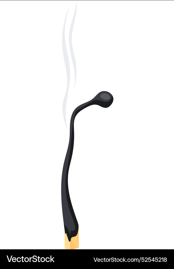 Burnt matchstick icon black burnout cartoon Vector Image