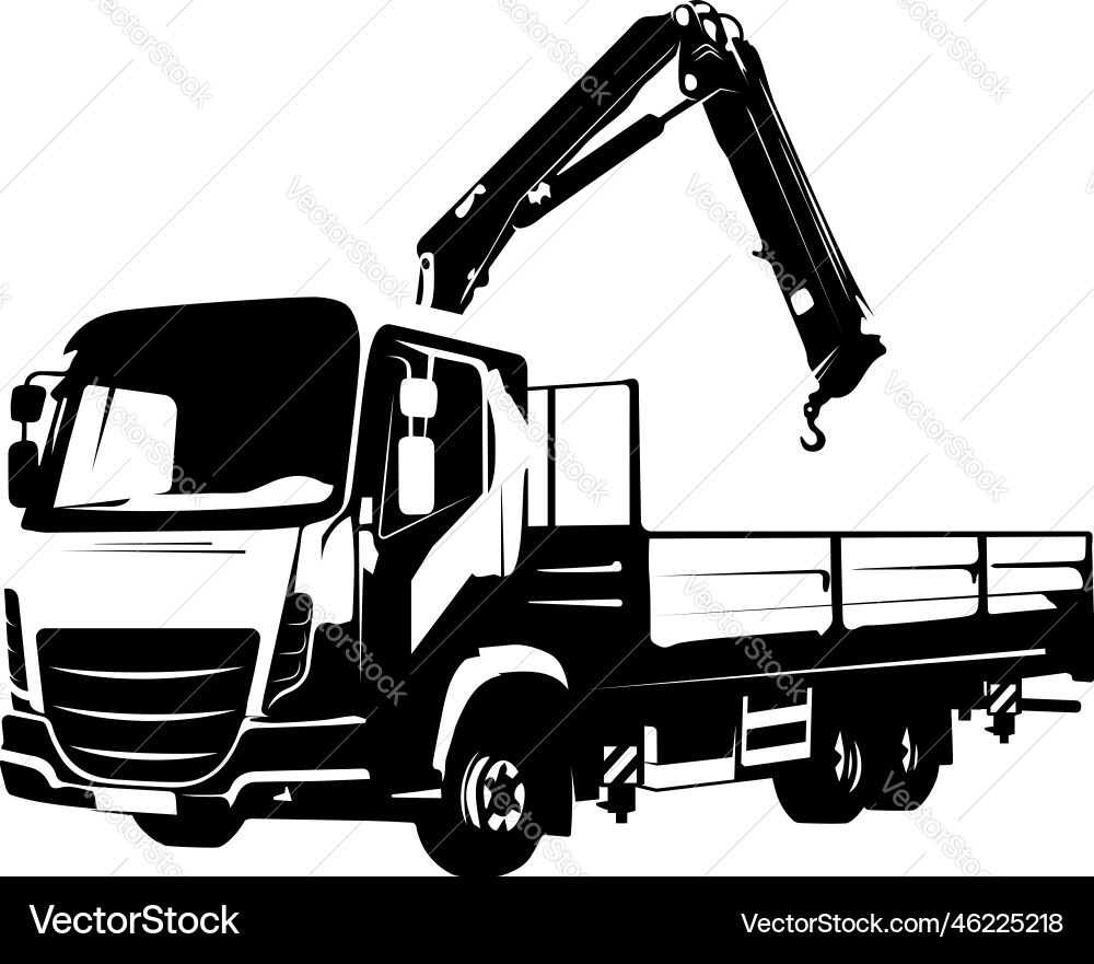 Car cargo loader with crane boom Royalty Free Vector Image