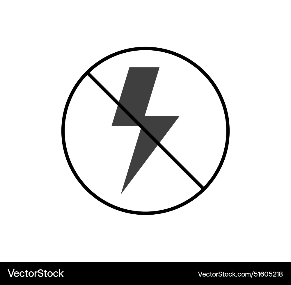 Electrical hazard sign no lightning or thunder Vector Image