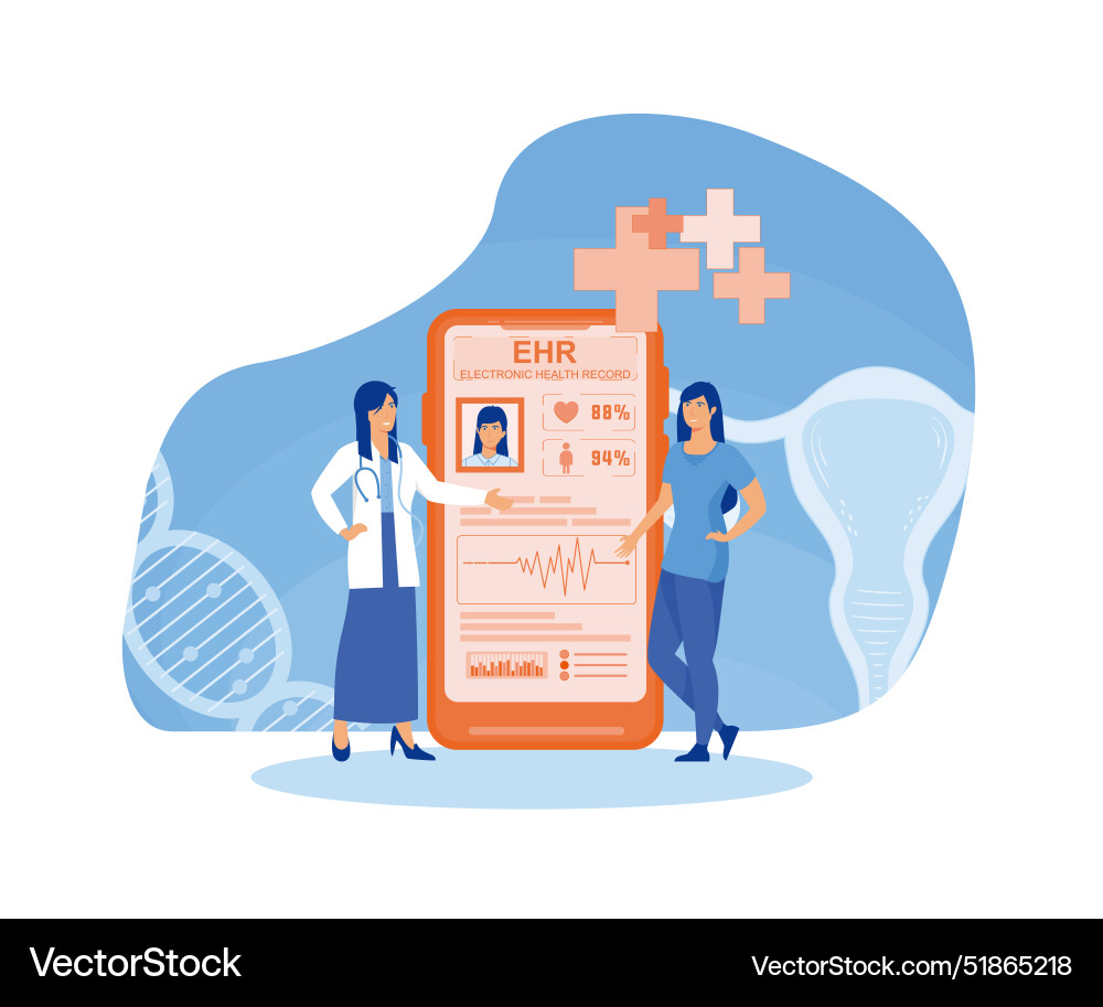 Electronic health records ehr digital patient Vector Image