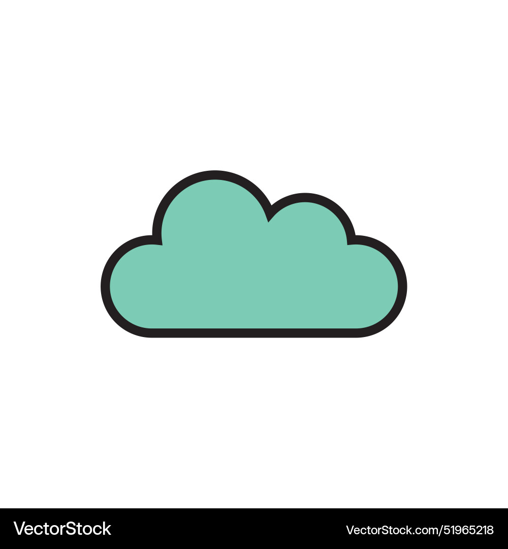 Flat cloud icon symbol Royalty Free Vector Image