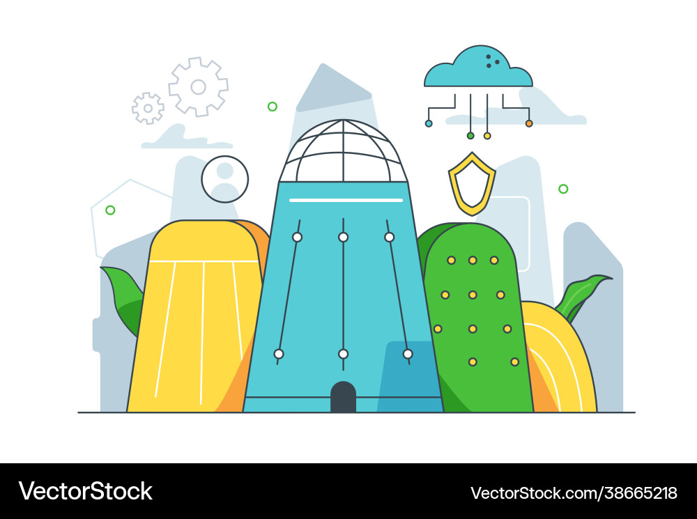 Municipality authority with administrative Vector Image