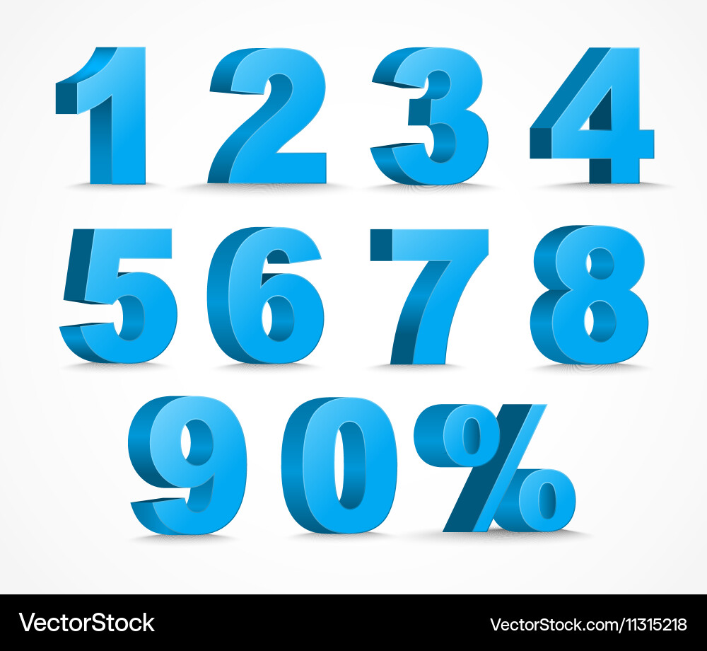 Numbers d Royalty Free Vector Image - VectorStock