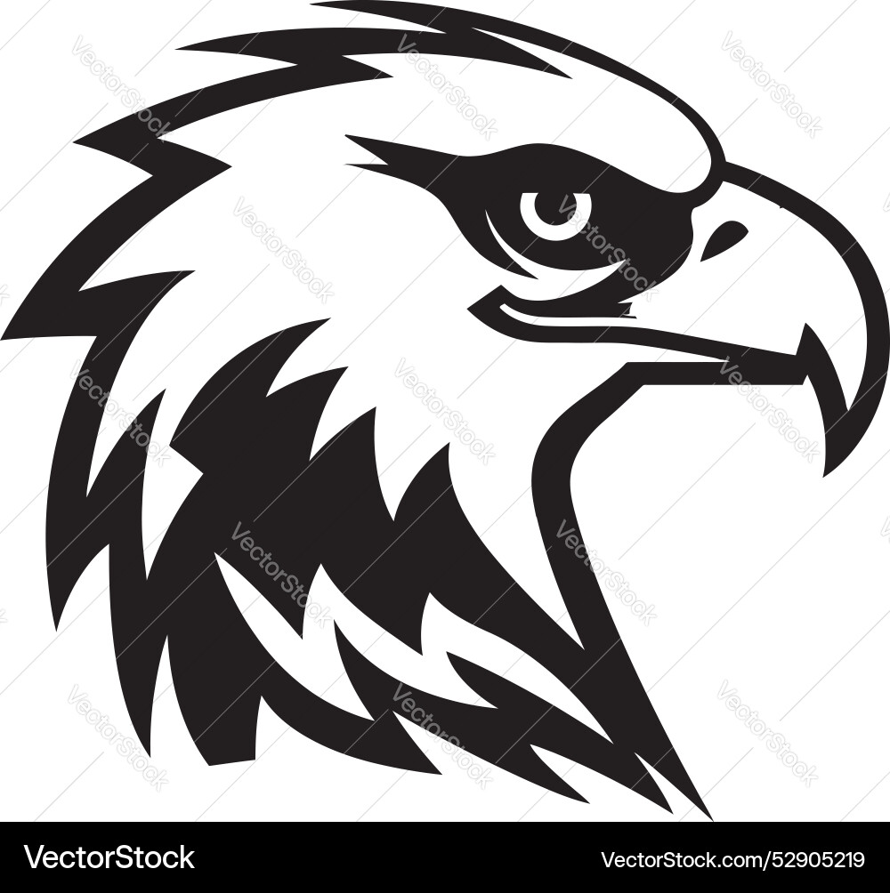 Black predator hawk logo design for video Vector Image