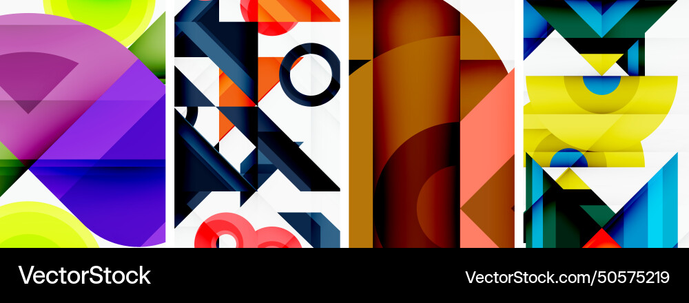 Bright colorful geometric abstract poster Vector Image