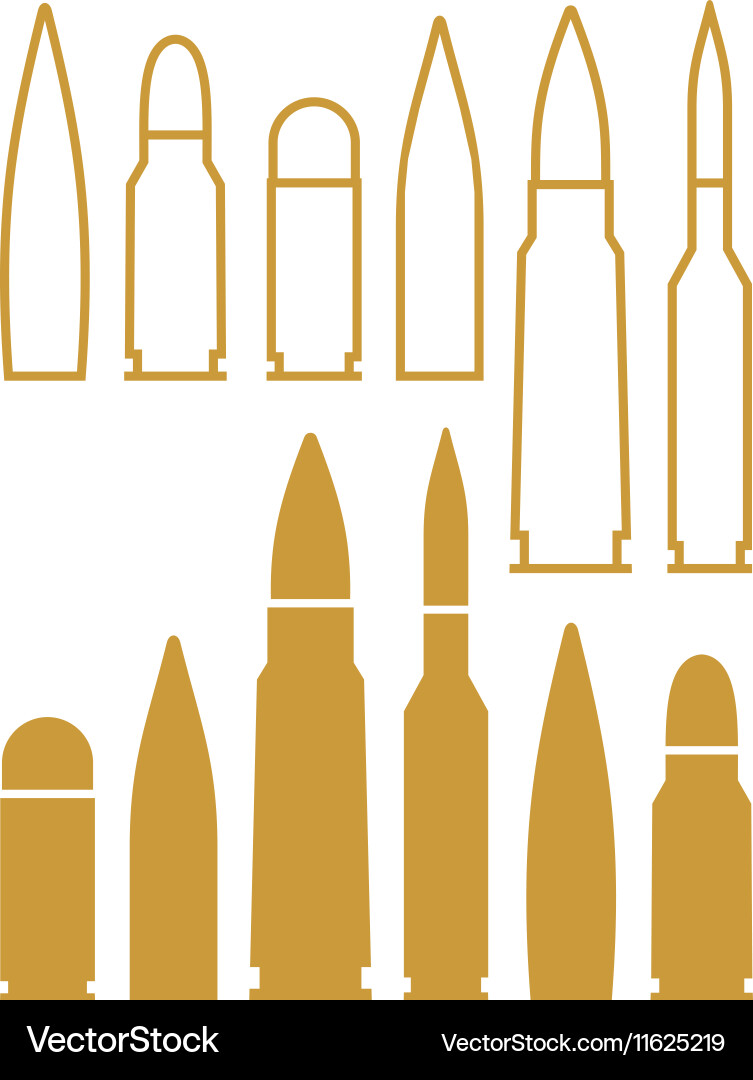 Bullet Umriss Silhouette Lizenzfreies Vektorbild