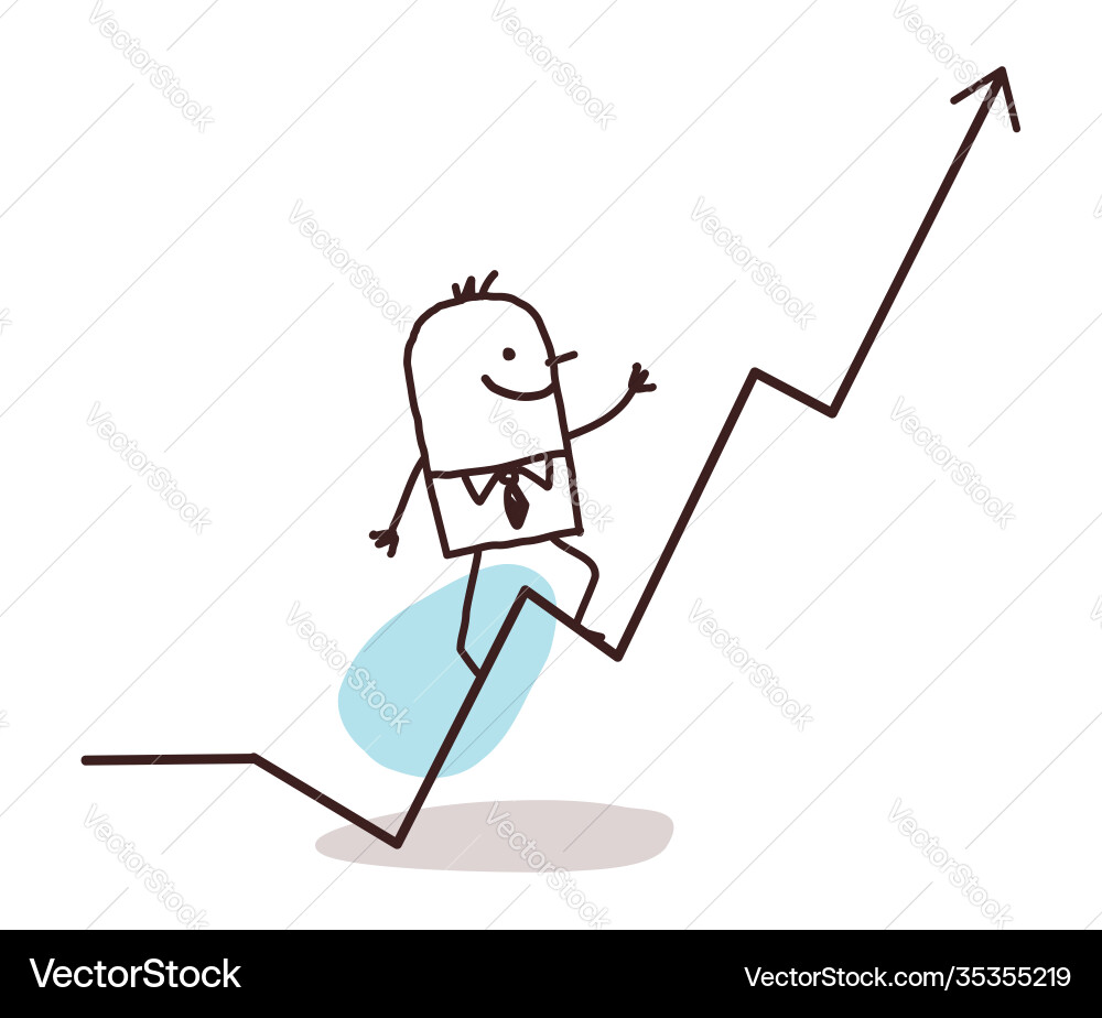 Businessman and line up Royalty Free Vector Image