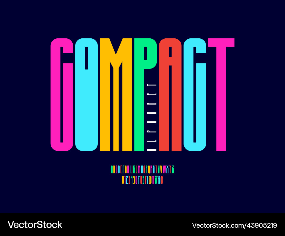 Condensed bold font Royalty Free Vector Image - VectorStock