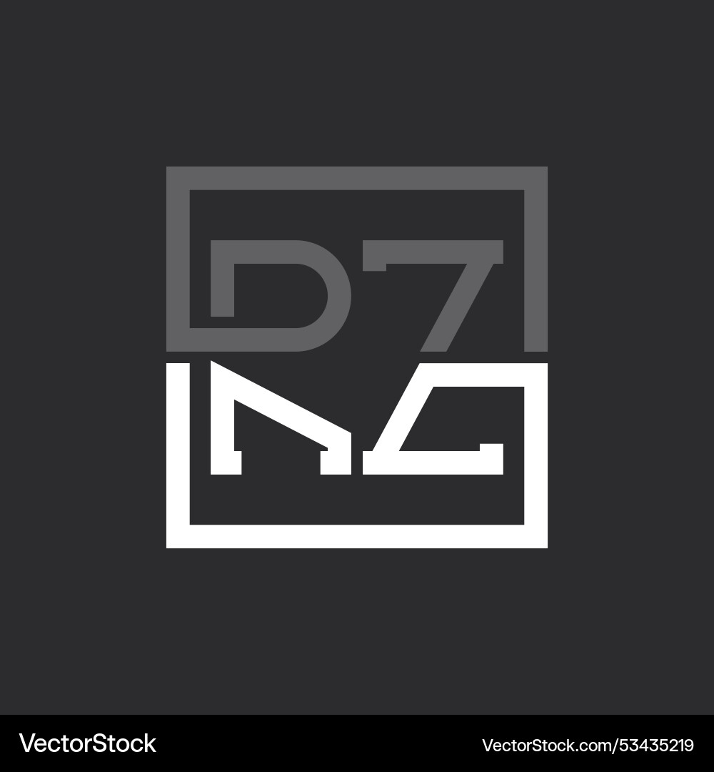 Creative modern minimalist rz letter logo design Vector Image